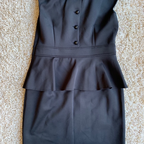 Spense | Dresses | Spense Solid Black Peplum Skirted Dress | Poshmark